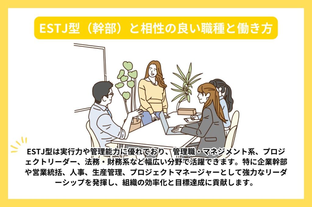 MBTI診断の幹部（ESTJ型）の特徴や最適な職業とキャリアアップのヒント！ | type IT派遣